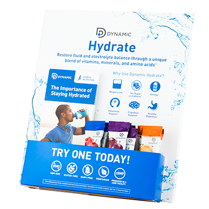 NutriDyn | Dynamic Hydrate Display w/ 16 To Go Pkts & Patient Cards
